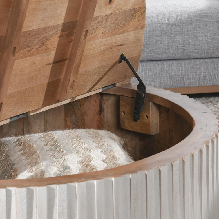 Rea solid wood drum coffee table store